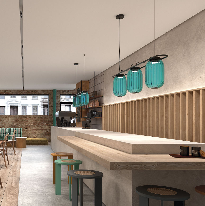 Suspension - Krista - Novolux Lighting - en acier / en verre / bois