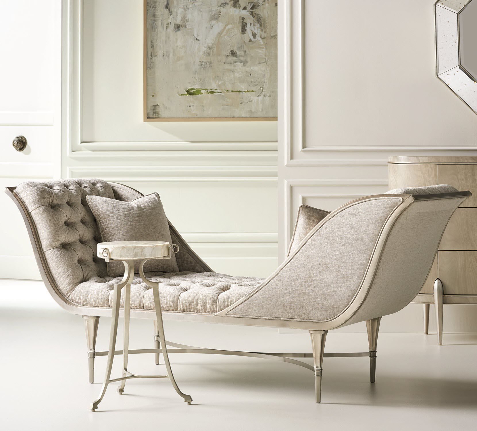 Méridienne classique - BOTH ENDS MEET - CARACOLE - en tissu / en bois ...