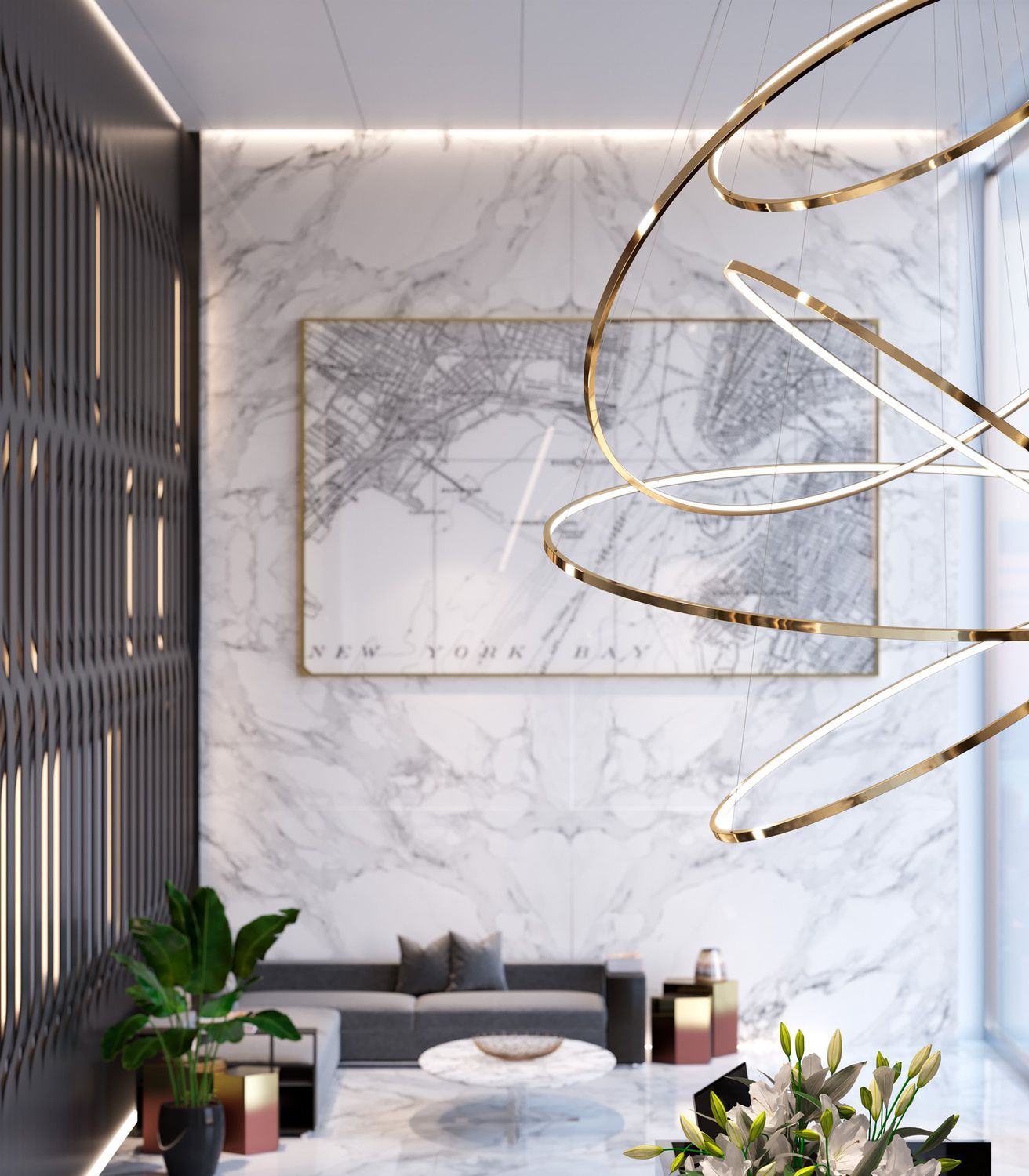 Lustre contemporain / en métal brossé / en métal poli / à LED - LOHJA ...