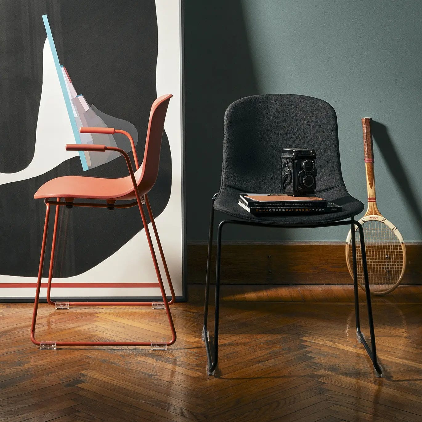 Chaise contemporaine - Holi - TOOU - d'extérieur / d'intérieur / en tissu