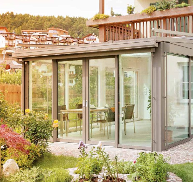 Véranda en PVC - Classic - Finstral - à portes coulissantes