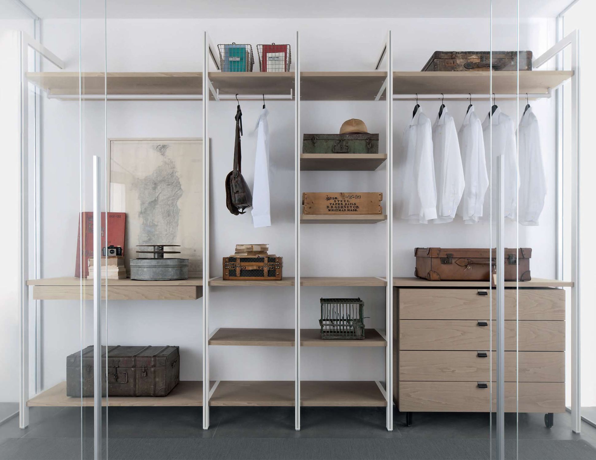 Dressing mural / contemporain / en bois / en verre - SOLO - ALBED