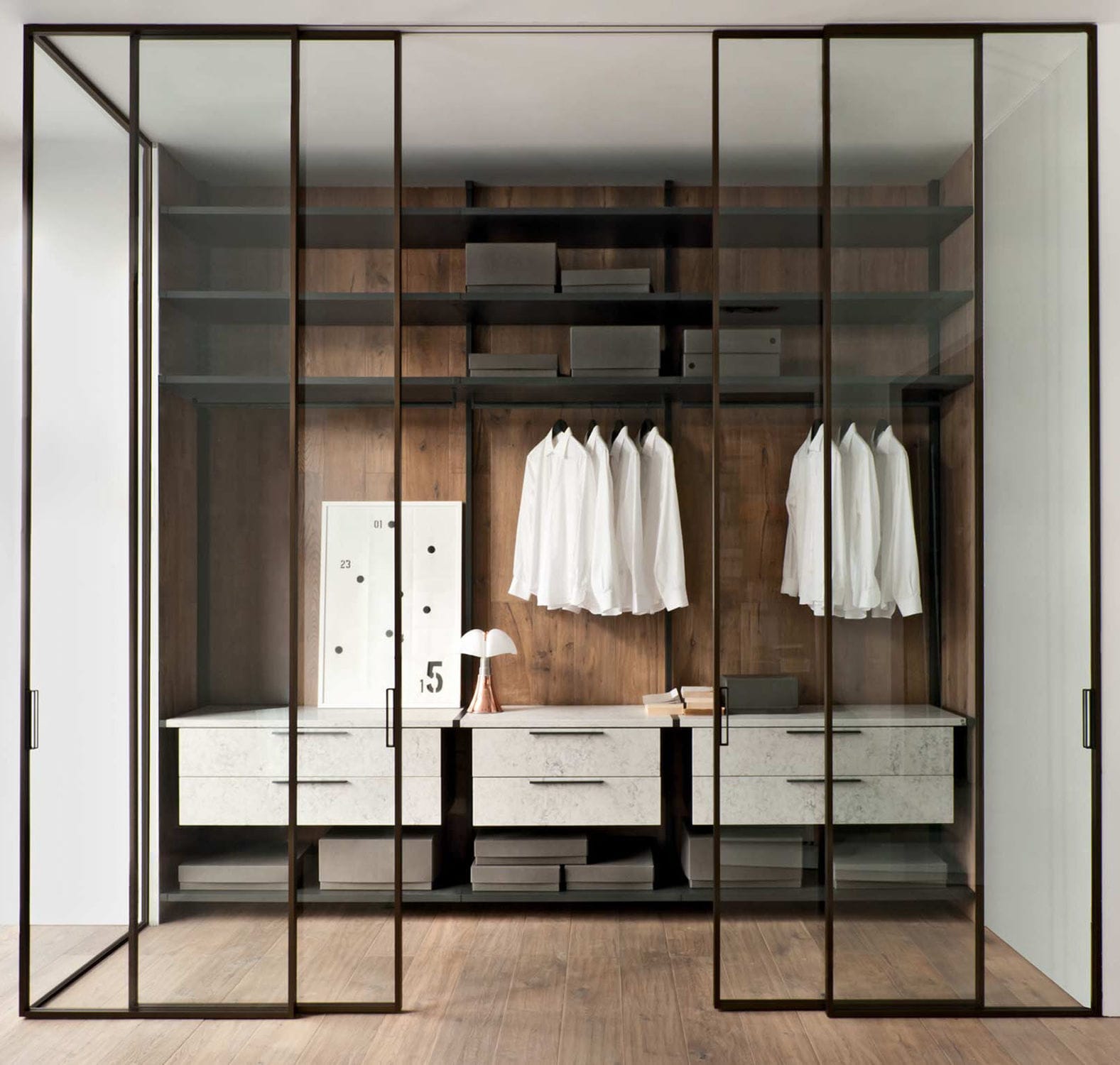 Porte de dressing d'intérieur - PRIMA - ALBED - en aluminium anodisé ...