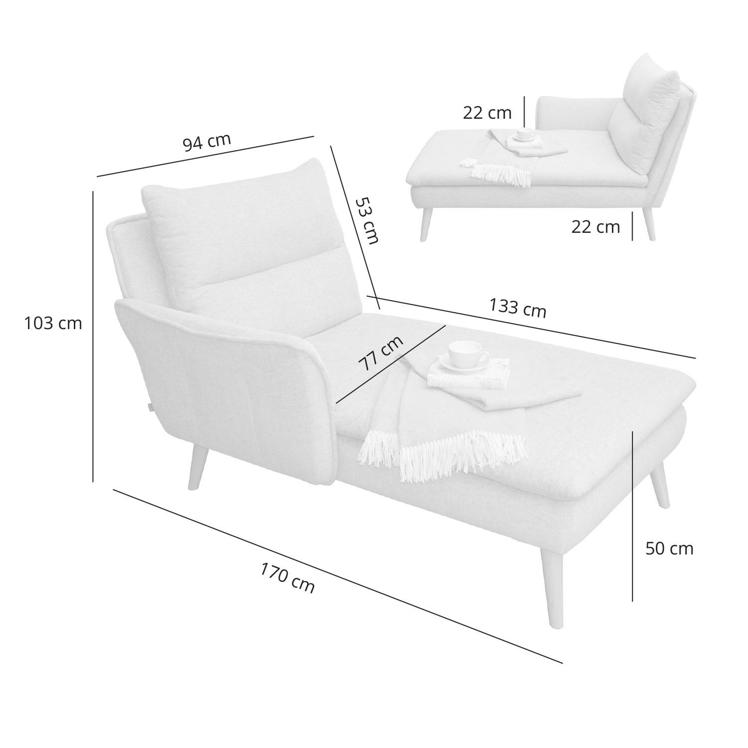 Méridienne design scandinave - AR-100-20-30-20-008 - PLACE TO BE. - en ...