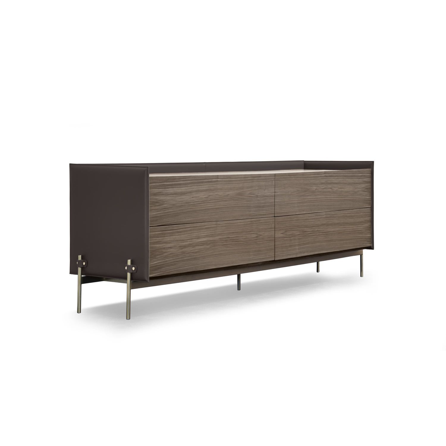 Commode contemporaine - V246 - Aston Martin - en bois / en métal / en cuir