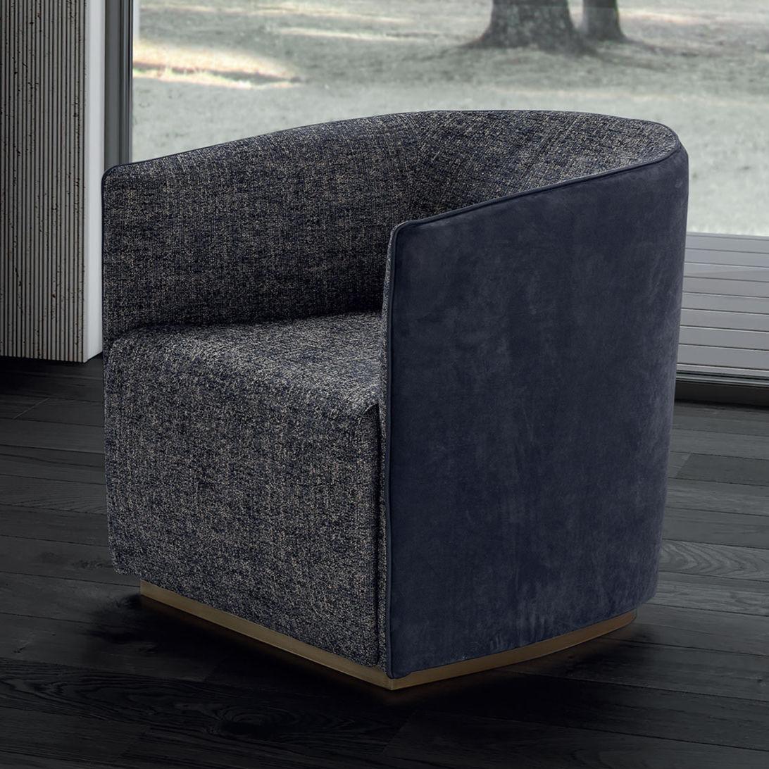 Fauteuil contemporain - CHARLIE - Conte - en cuir / en tissu / gris