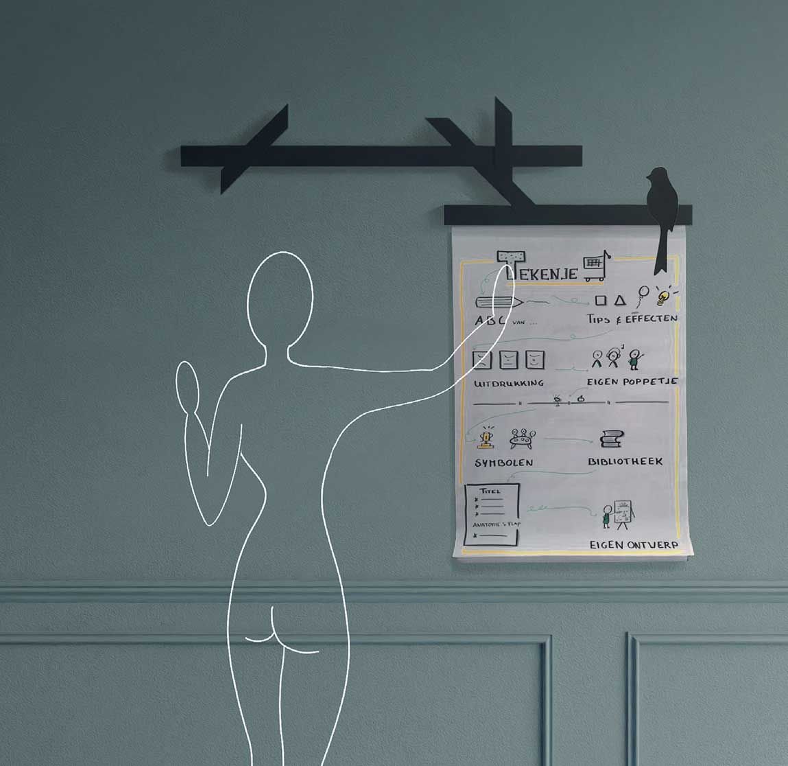 Support mural feuilles mobiles - TAK - studioVIX - magnétique