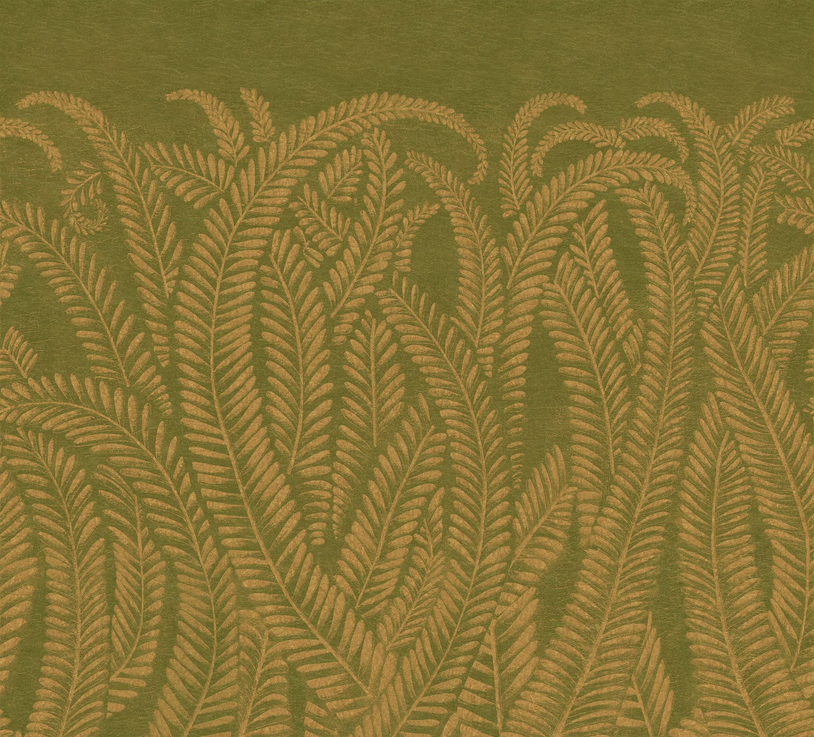 Papier peint contemporain - SC151 Art Deco Golden Fern Golden Green ...