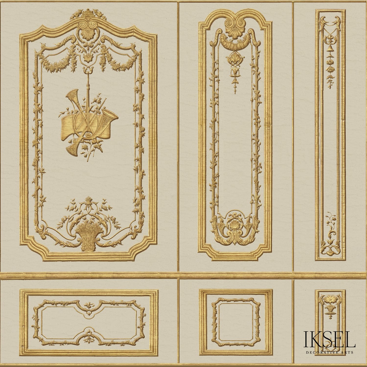 Papier peint contemporain - AR408 Regence Boiserie - Iksel Decorative ...