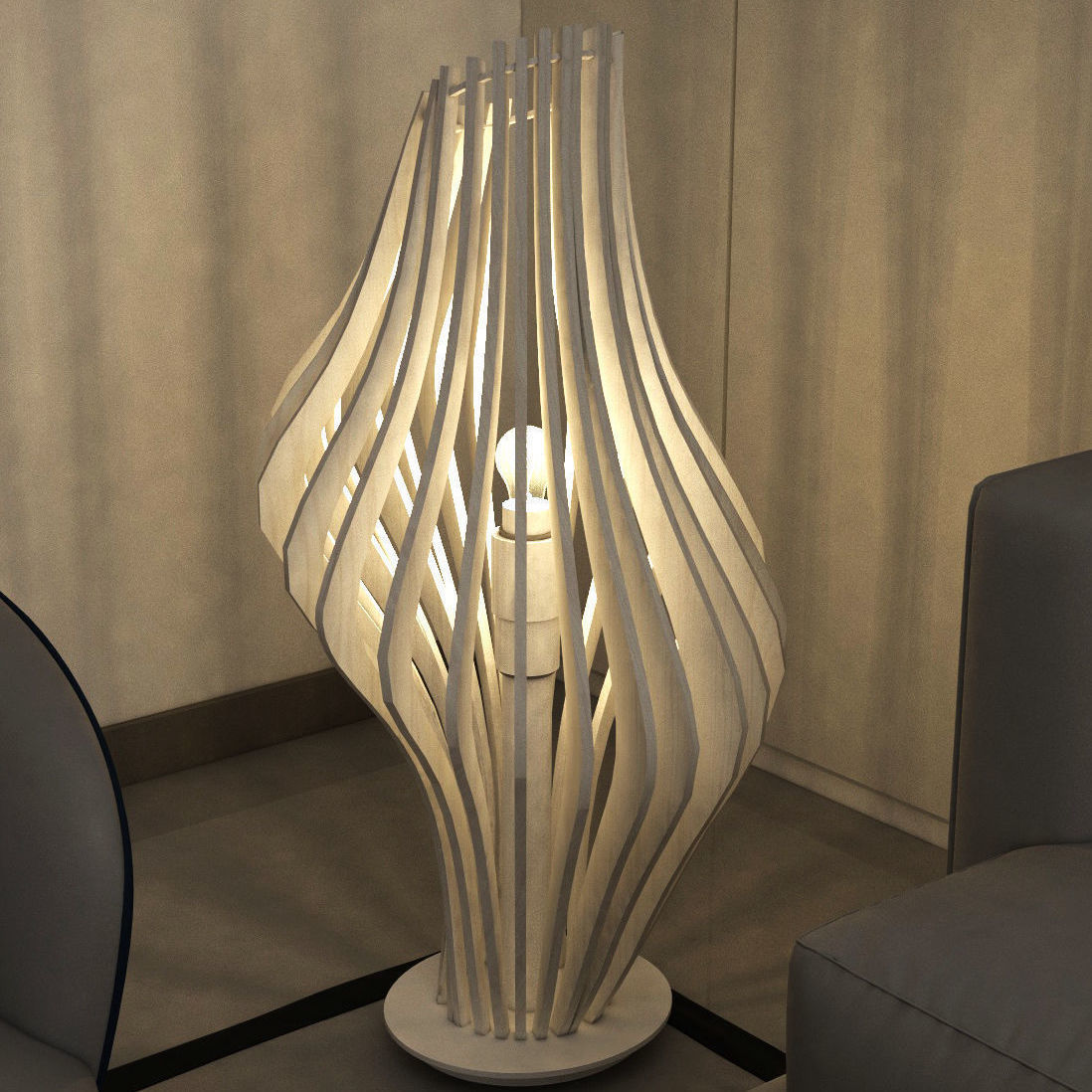 Lampe de sol - Sindy - MyWoodream - en bois / moderne / orientable