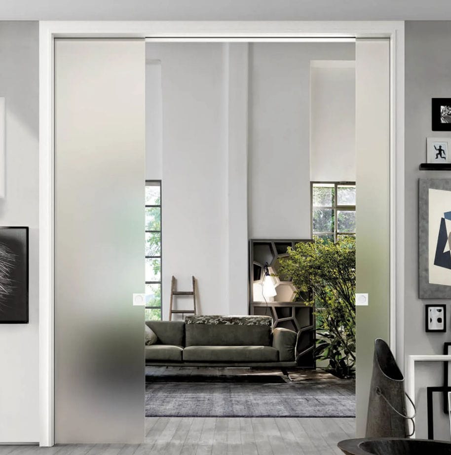 Porte d'intérieur - TAO - doal - en verre / en aluminium / coulissante