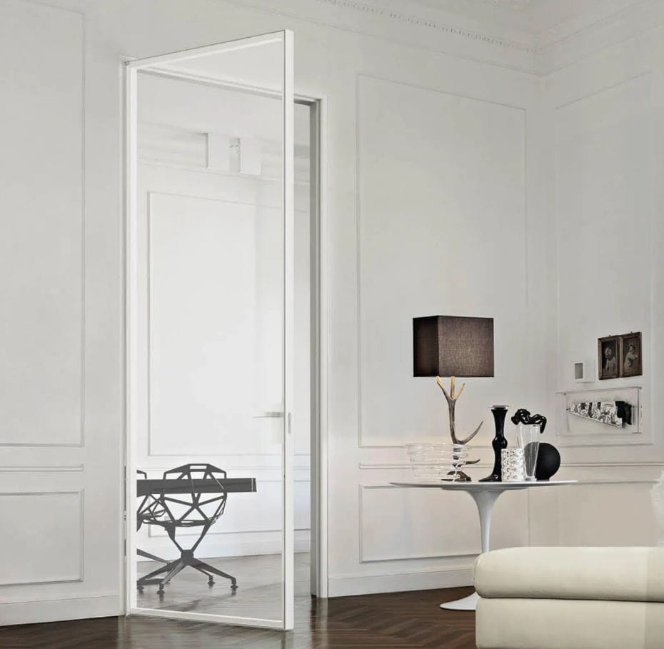 Porte d'intérieur - JUST - doal - en aluminium / en tissu / battante