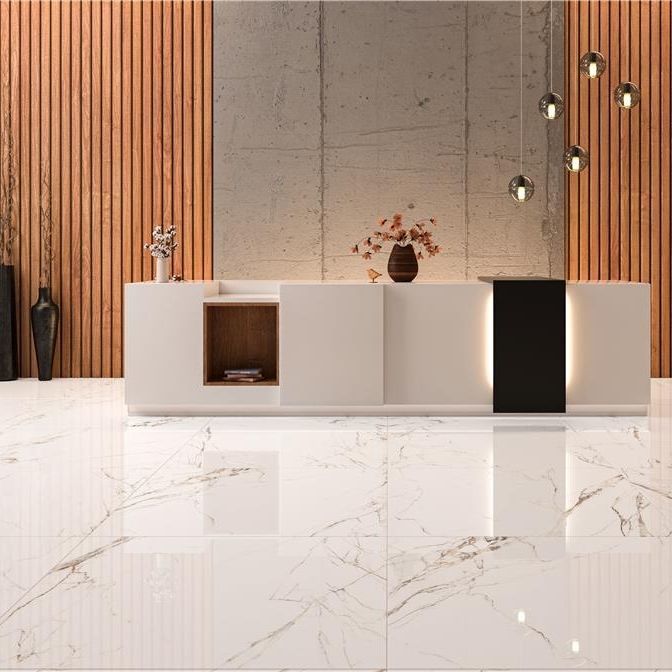 Carrelage en grès cérame - INDAH - Vitacer - poli / d'intérieur / d'accueil