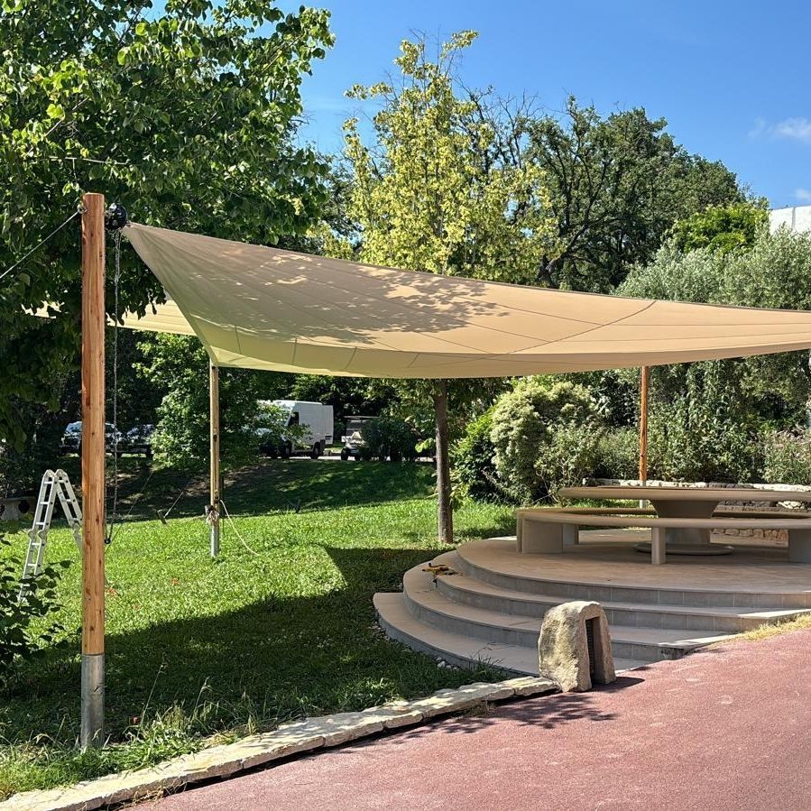 Poteau pour voile d'ombrage - Woodspars - en bois massif / rond