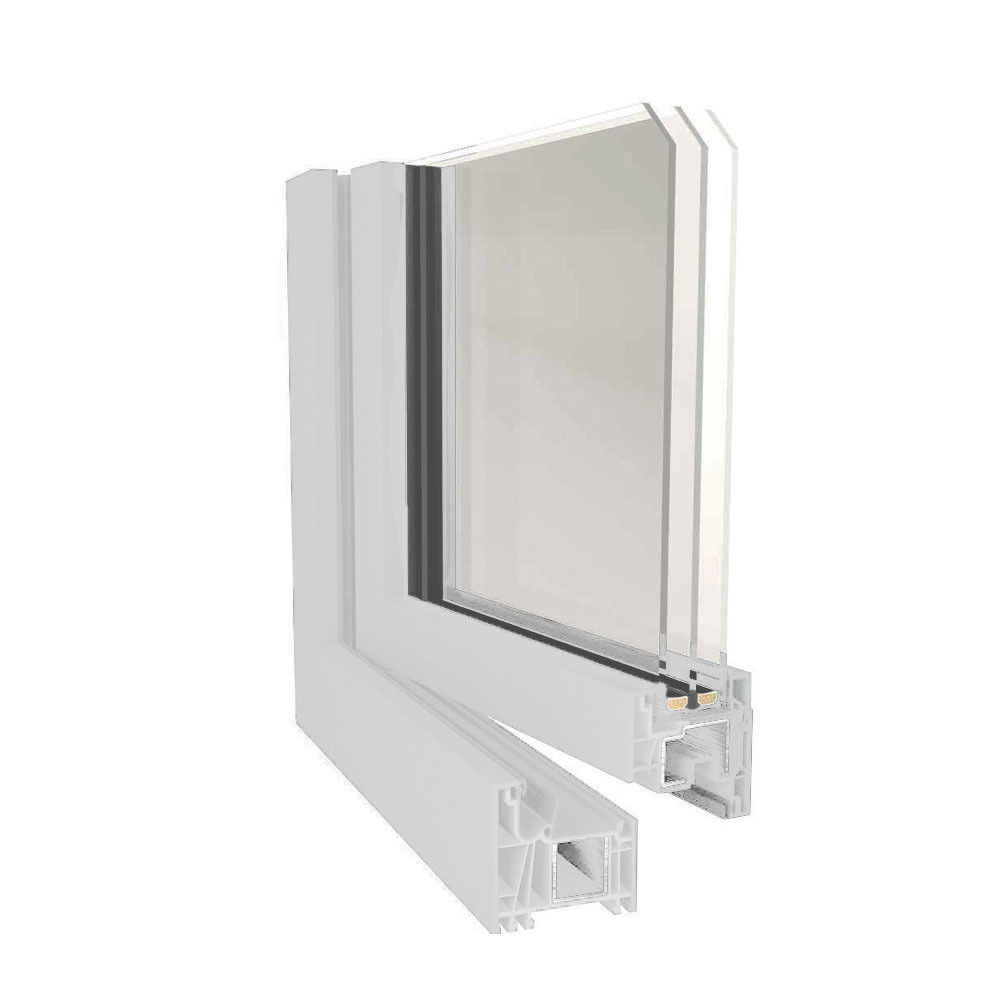 Fenêtre en PVC - SHINE LIGHT - Caiframe - à guillotine / 2 vantaux / blanche