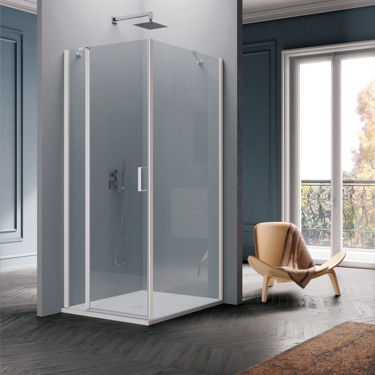 Cabine de douche en verre - polaris - SAMO - avec porte pivotante / d ...