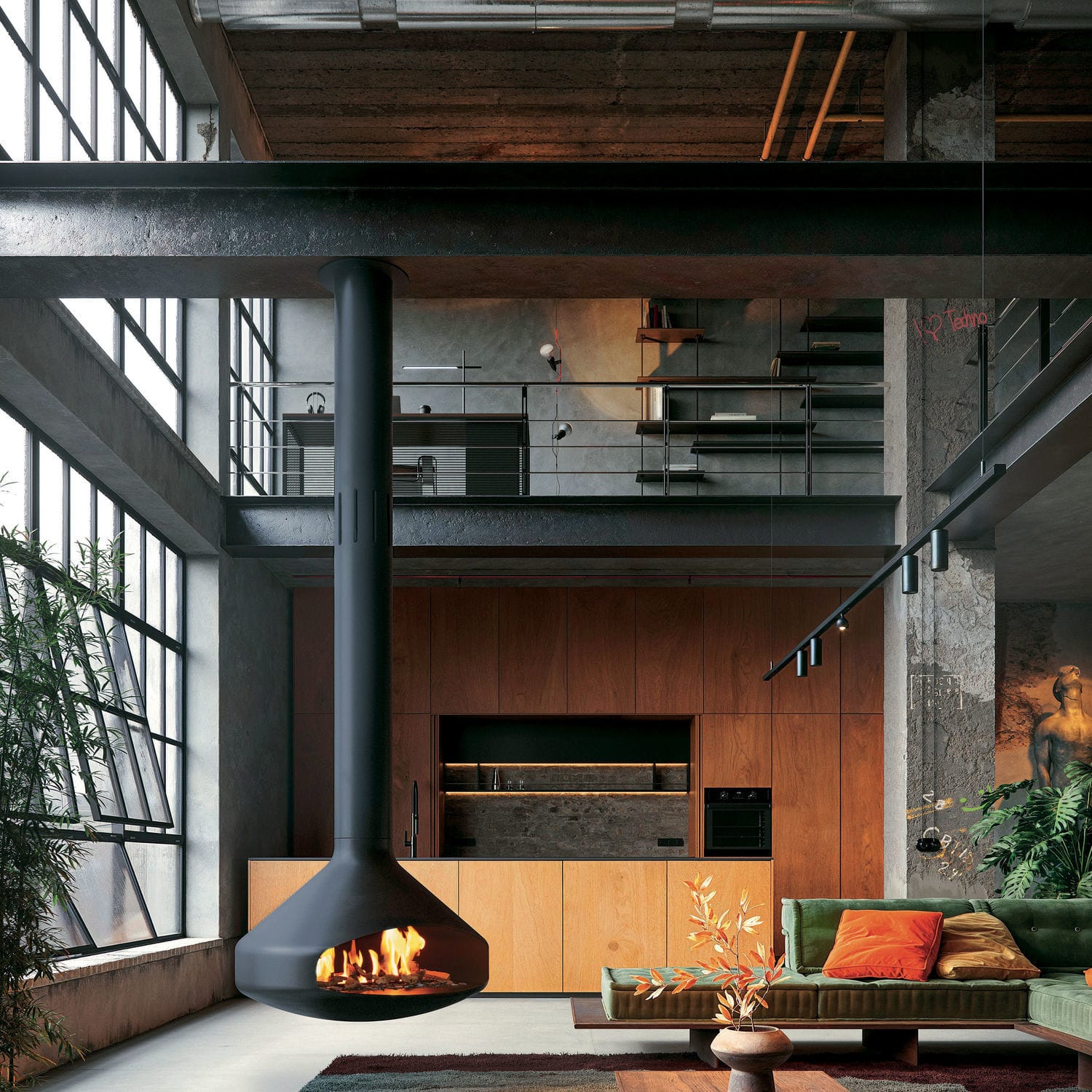 Cheminée au bioéthanol - ERGOFOCUS - Focus Creation - suspendue / sans conduit / centrale