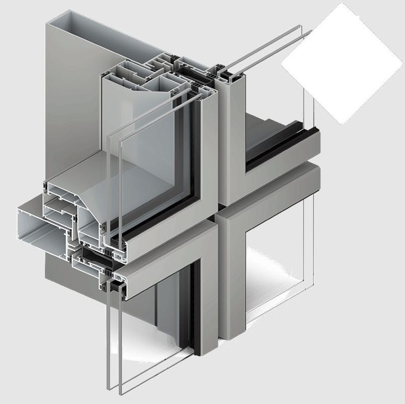 Mur-rideau en panneaux - BG - TECHNAL - en aluminium et en verre ...