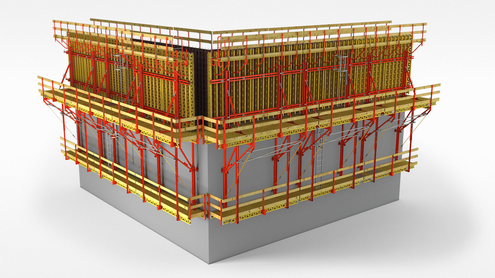 Coffrage grimpant - CB - PERI S.A.S. - en métal / pour mur