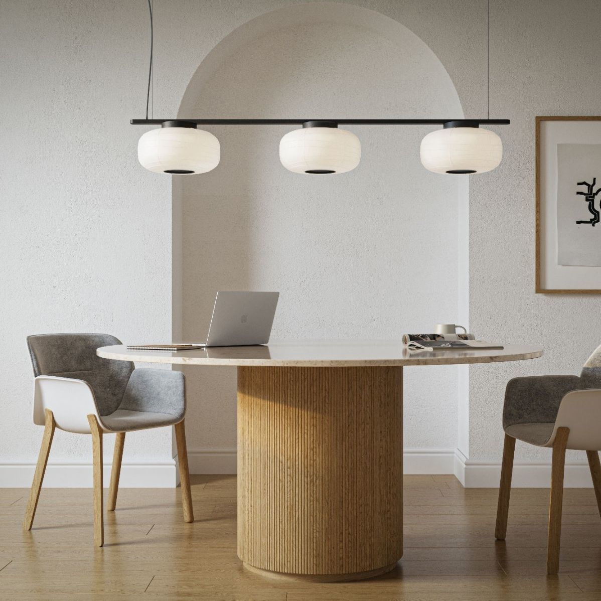 Suspension - MISKO SH - B.LUX - en métal / en verre / en opale