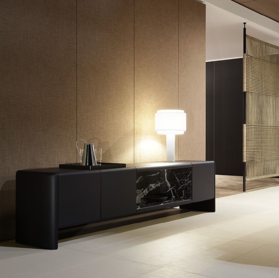 Buffet contemporain - DUKE - Poliform - en chêne / en orme / en marbre