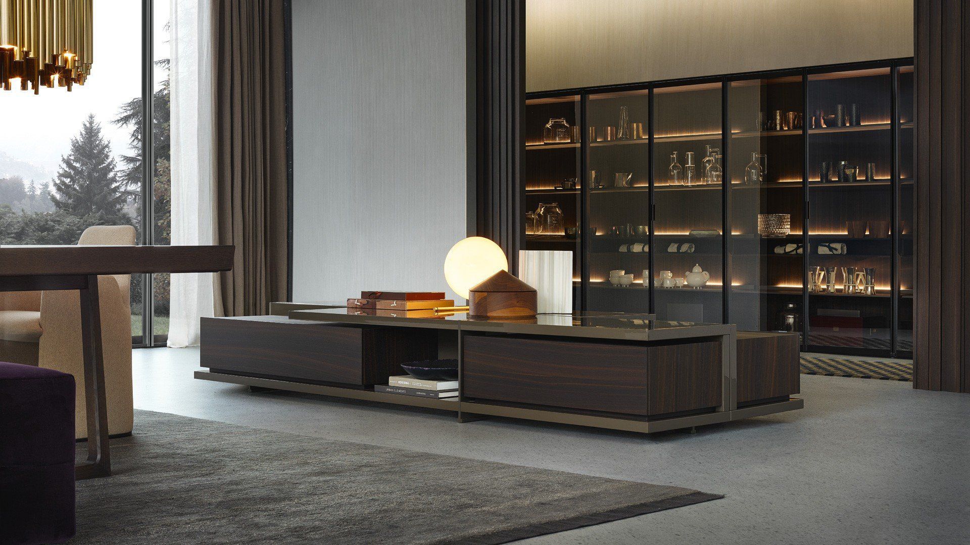 Buffet contemporain - BRISTOL - Poliform - en bois laqué / plaqué bois ...