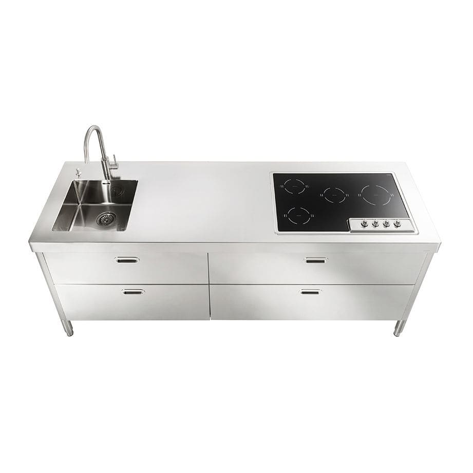 Cuisine en inox - LC220-C90+C120/1 - ALPES-INOX - contemporaine / avec ...