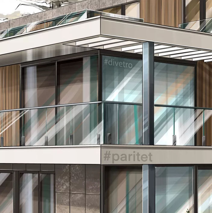 Fenêtre sol plafond - PARITET LLC - en verre / en métal / coulissante