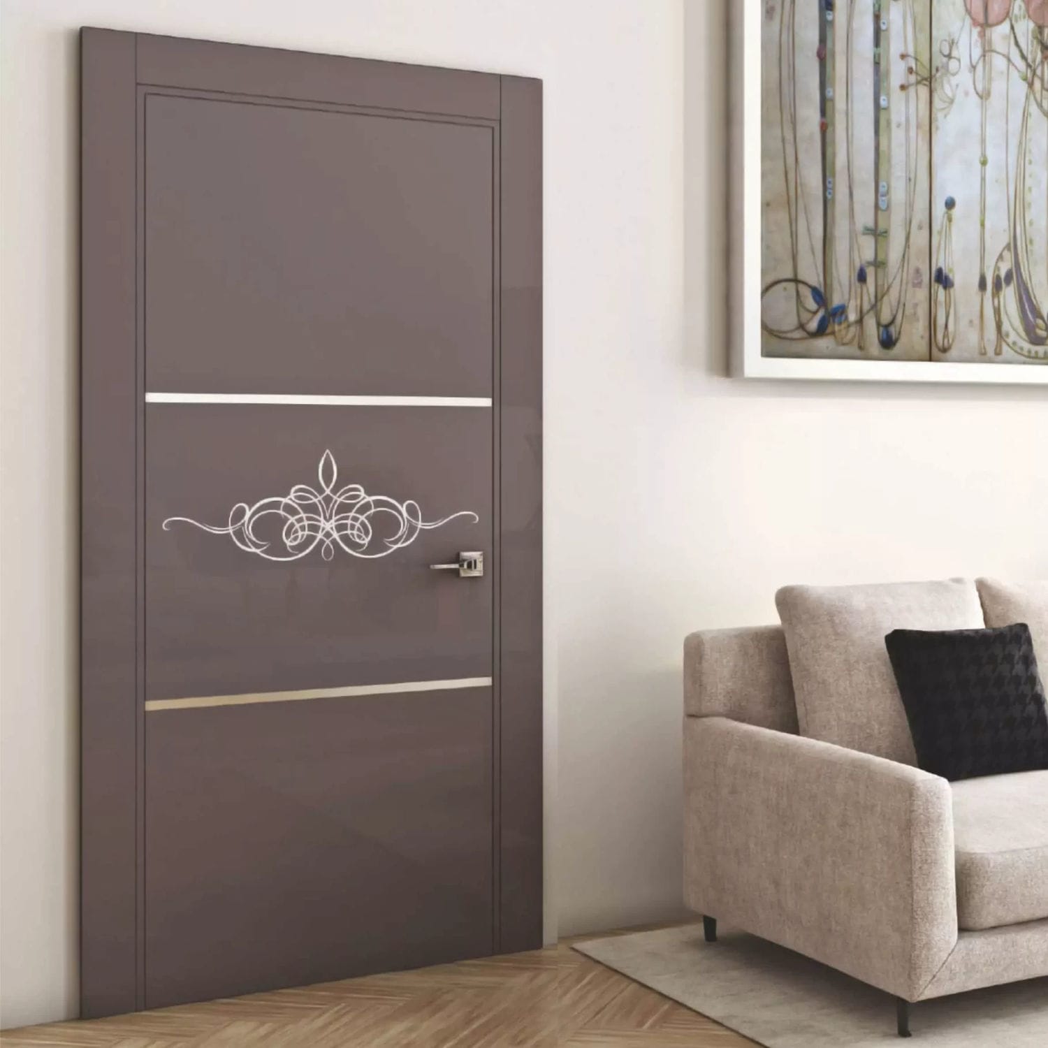 Porte d'intérieur - IN WOOD LLC - en bois / battante / contemporaine