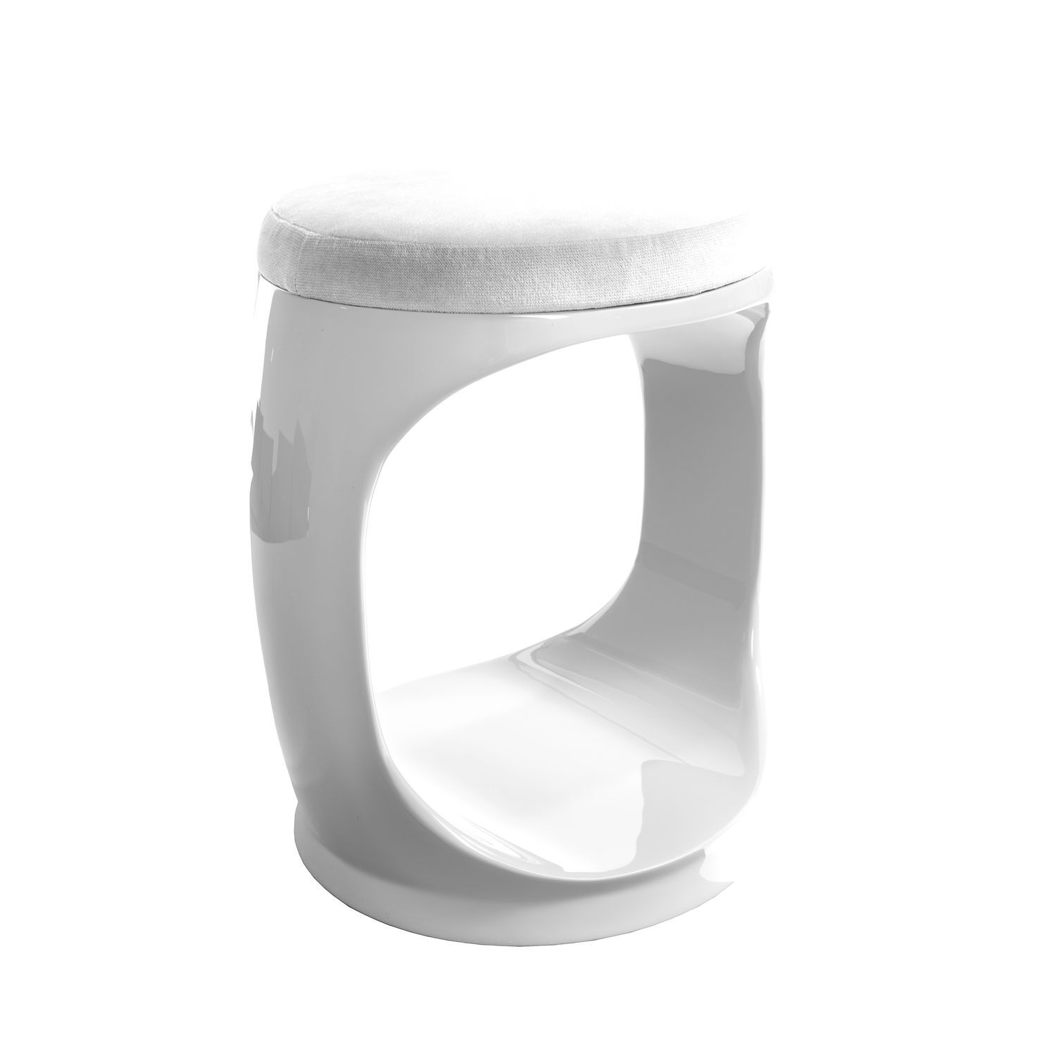 Tabouret contemporain - Signet Ring B10001 White - Softicated - en velours / avec piètement en ...