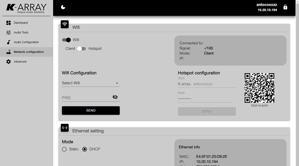 Logiciel de gestion - WEB APP - K-array - audio / de contrôle