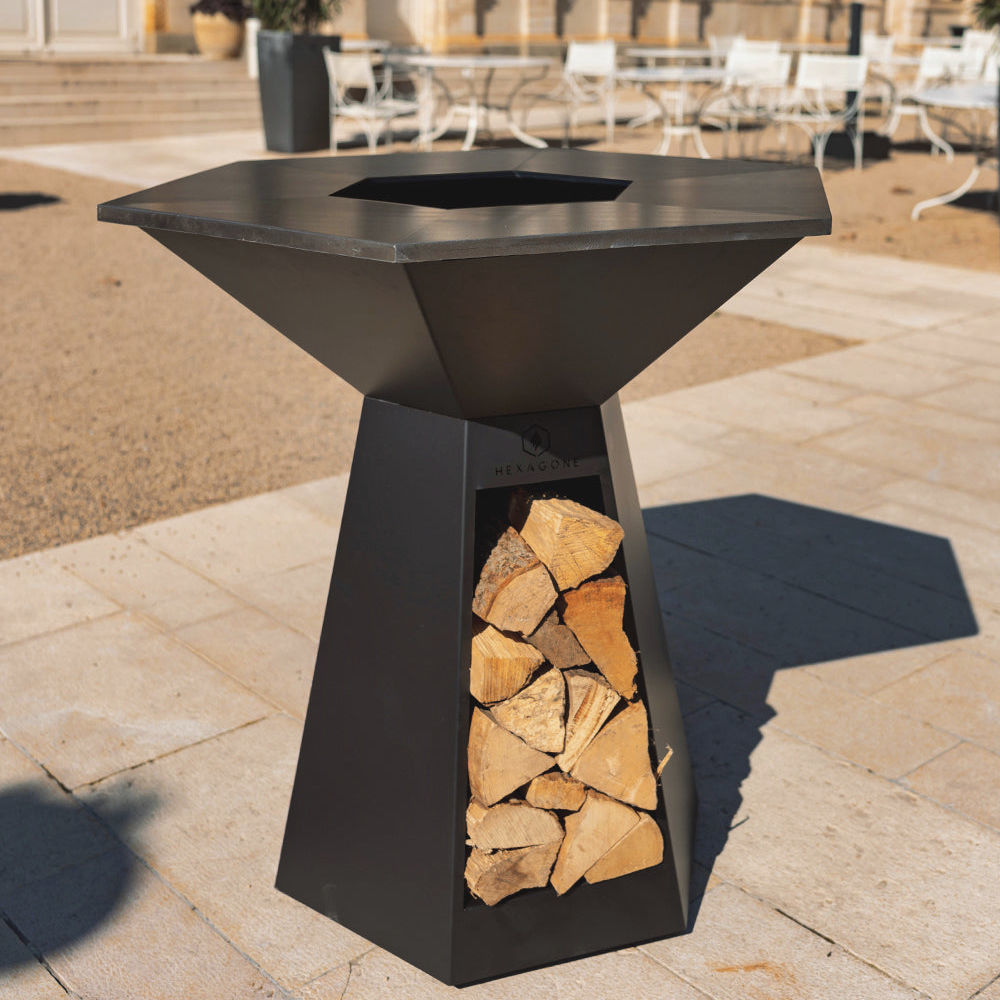 Brasero de jardin à bois - Festin|105 - Hexagone - en acier / autres ...