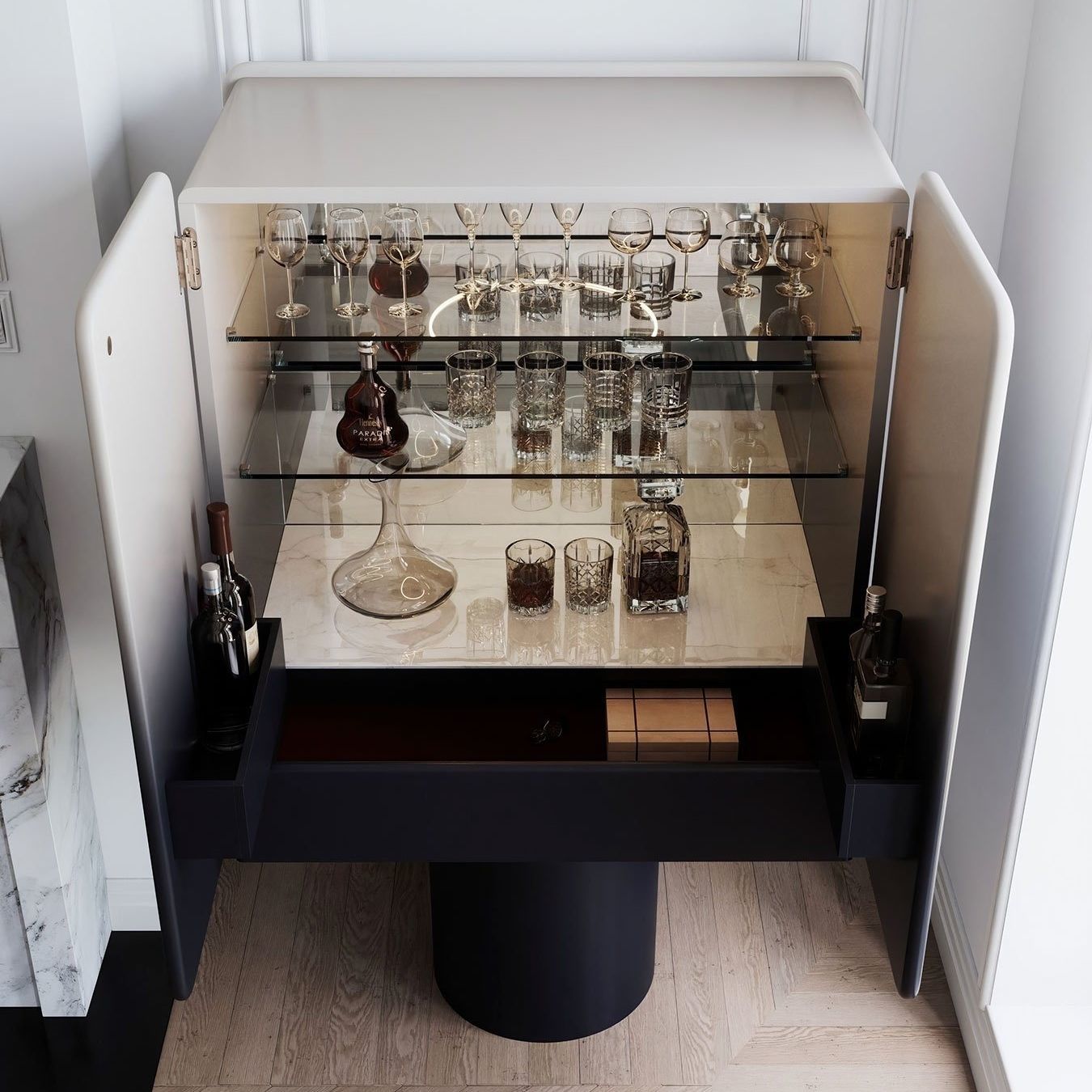 Meuble bar contemporain - REGIS Gradient - ULTRAMOBILI - en bois laqué ...