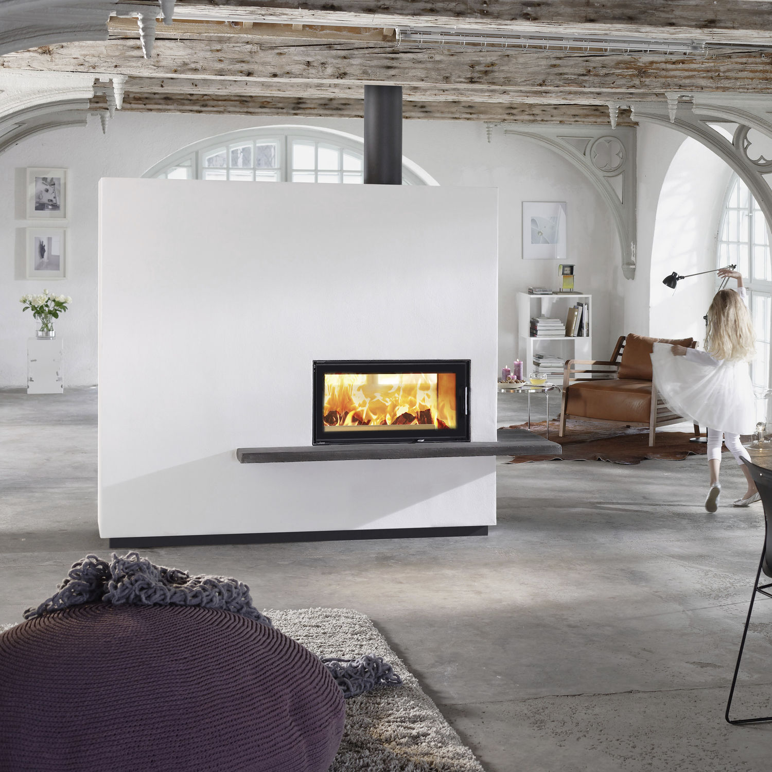 Foyer fermé à bois - 75X39K II - AUSTROFLAMM - double face / en métal