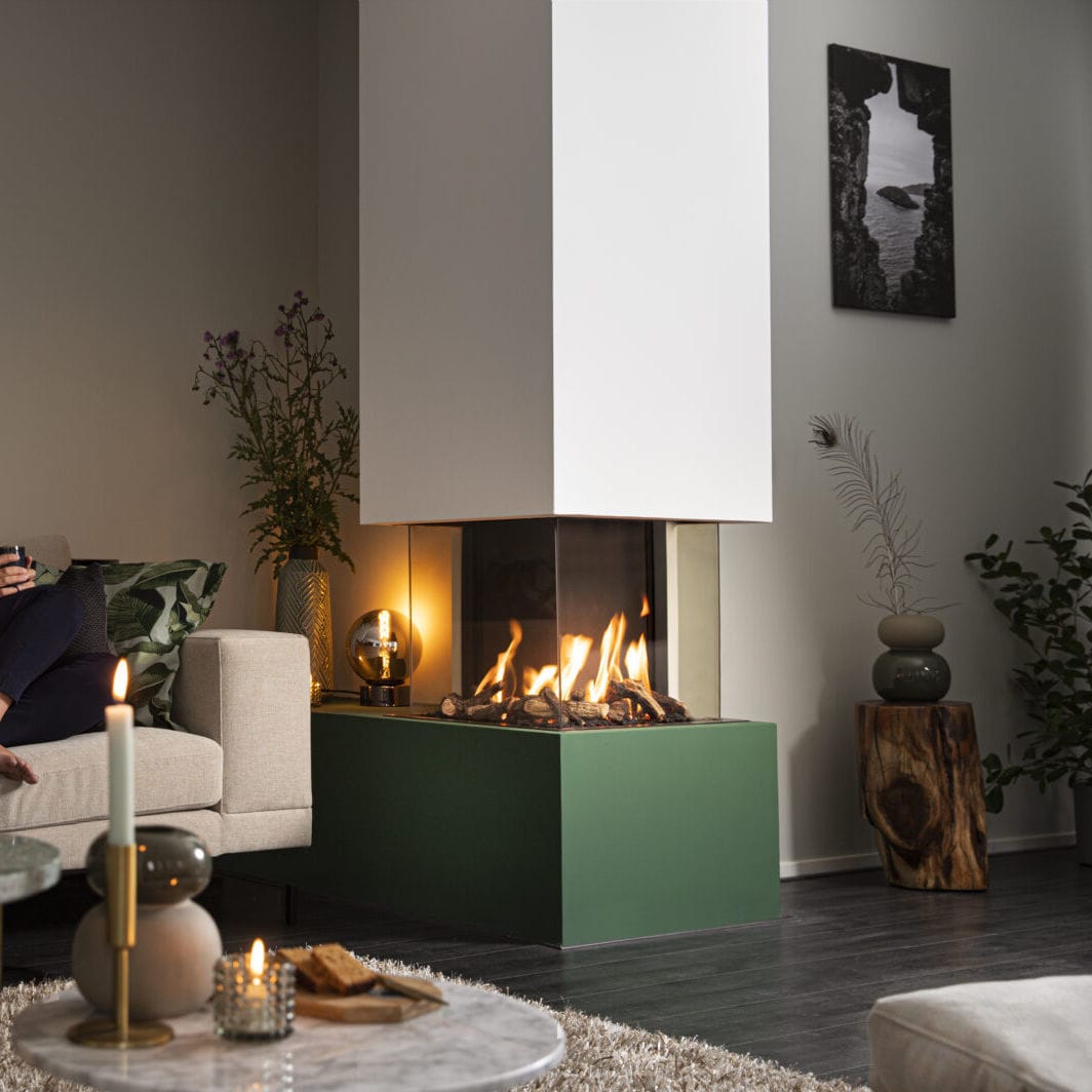 Cheminée à gaz - Trimline 2050 - thermoCet International BV - d'angle ...