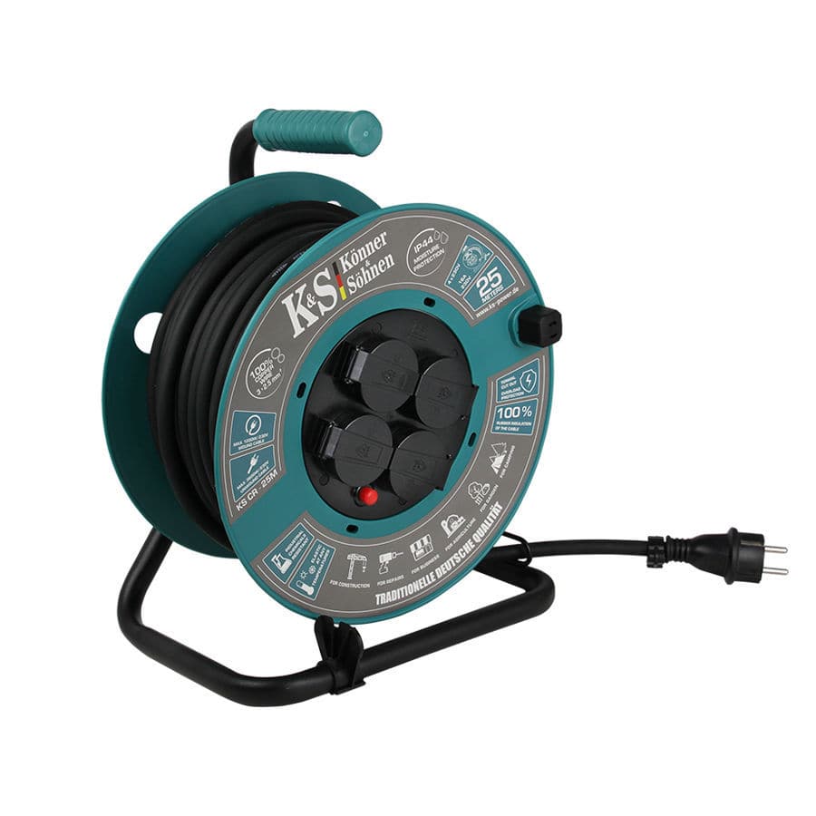 Rallonge enrouleur électrique 4 prises - KS CR-25M - DIMAX ...