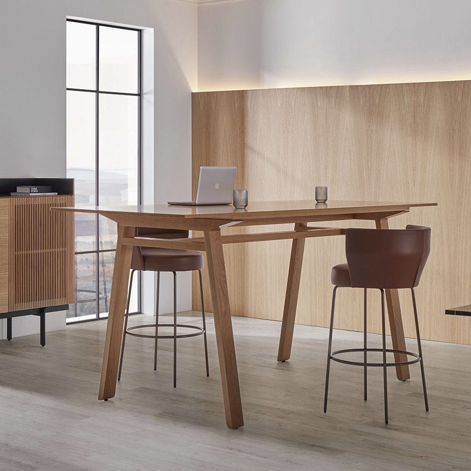 Table mange-debout contemporaine - MITIS HIGH - punt mobles - en chêne / en noyer / en ébène