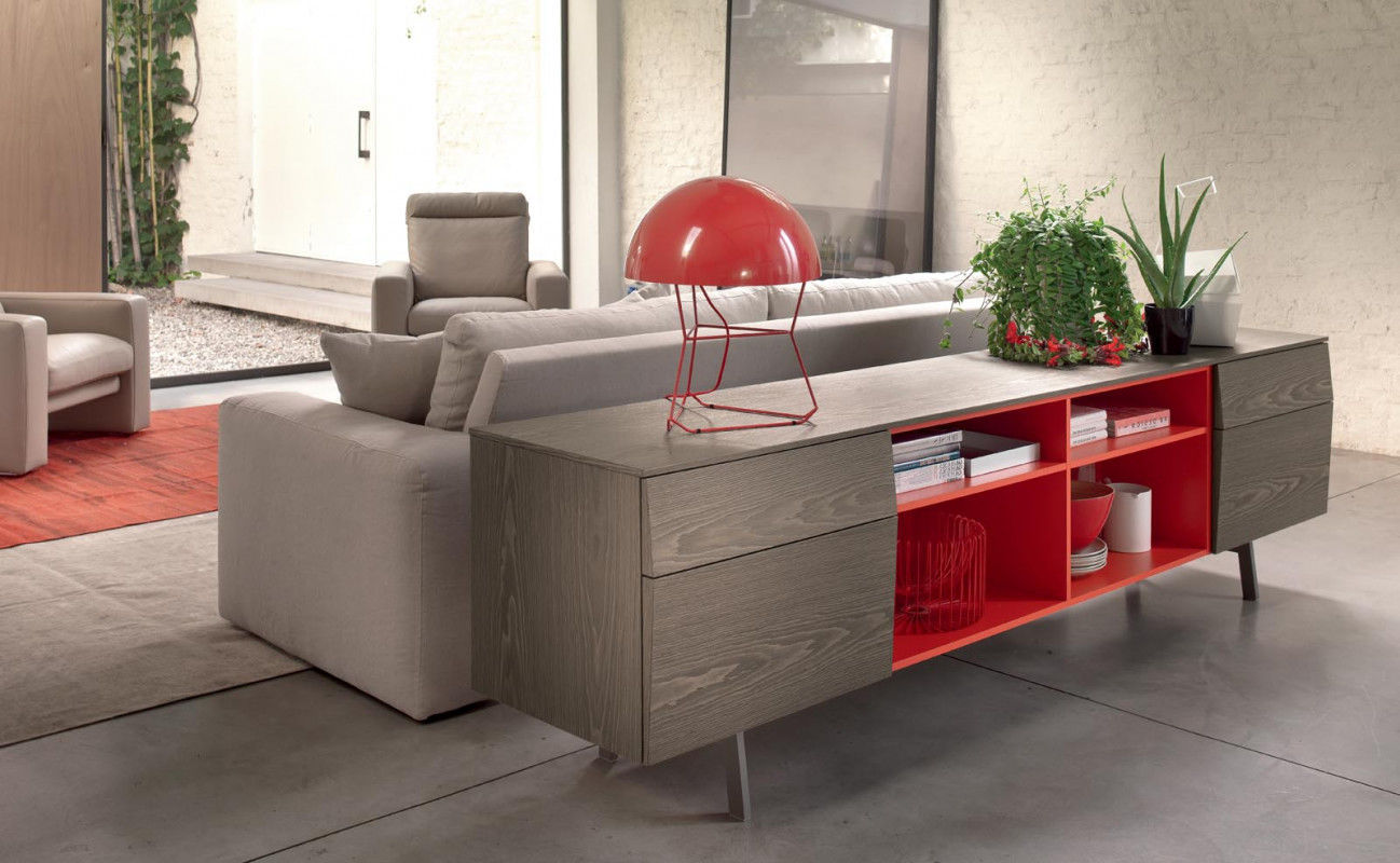 Buffet contemporain - AMSTERDAM - BONTEMPI CASA - en bois / blanc / marron