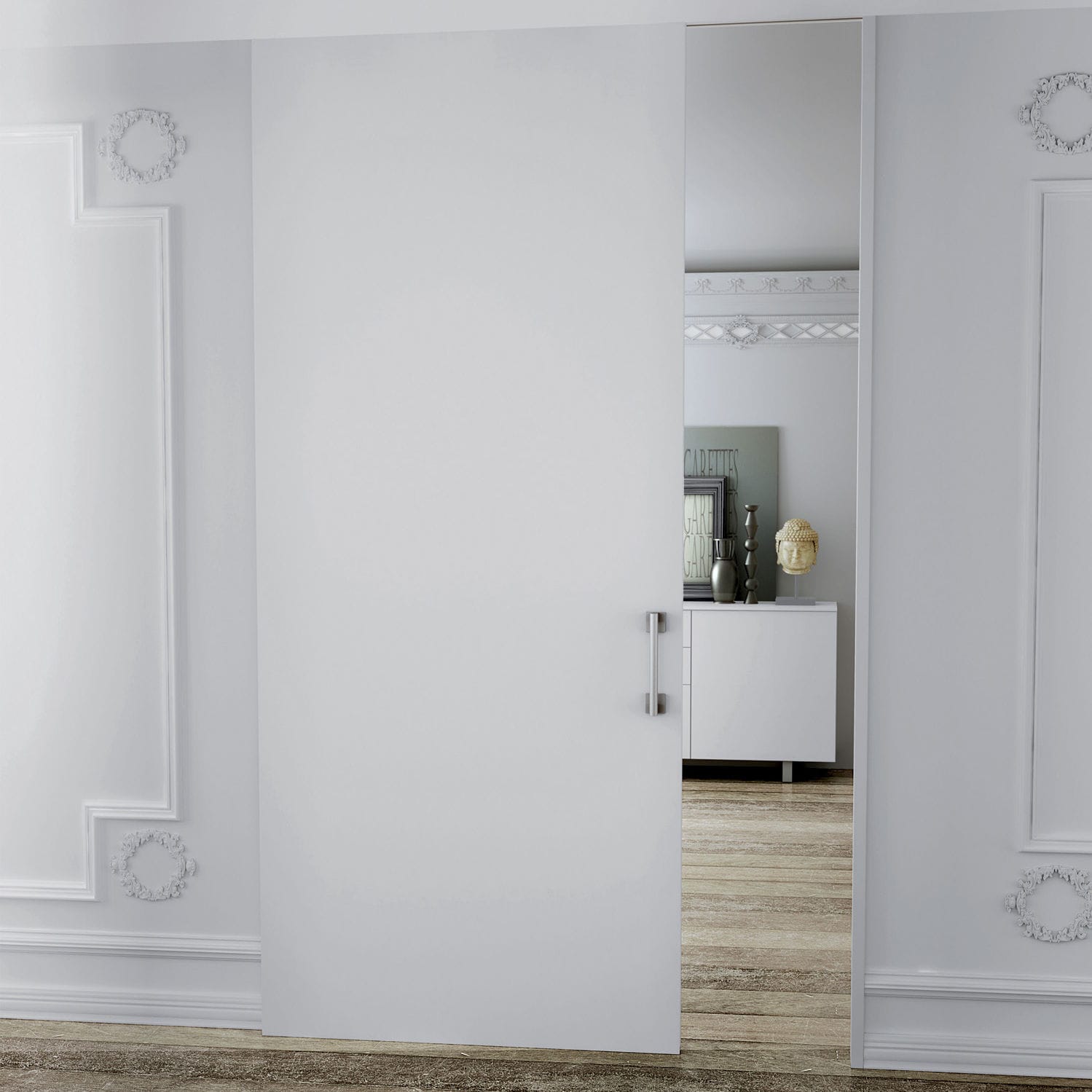 Porte d'intérieur - FLAT - CARRE furniture - en bois / coulissante / pleine