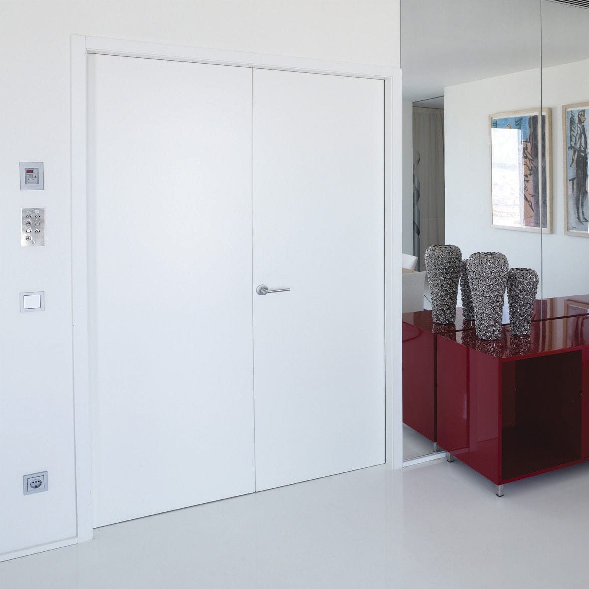 Porte d'intérieur - FLAT - CARRE furniture - en bois / battante / pleine