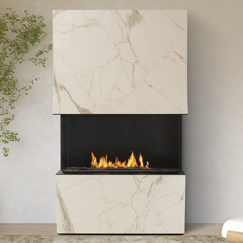 Cheminée au bioéthanol - STONE - Planika - autoportante / adossée / à 3 ...