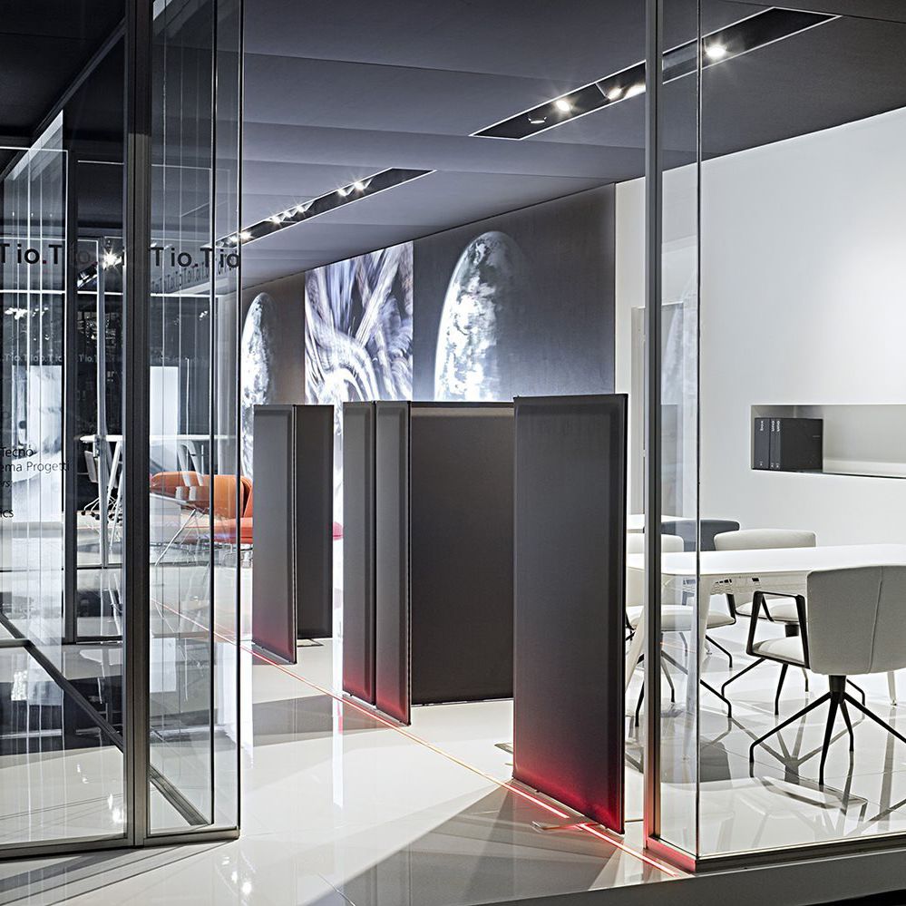 Cloison fixe - W40 - TECNO - vitrée / en métal / professionnelle