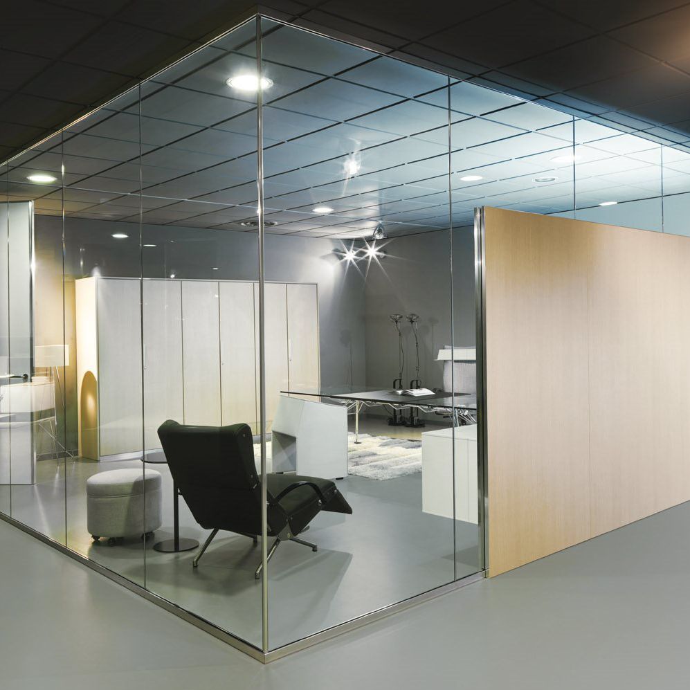 Cloison fixe - WL - TECNO - en métal / vitrée / professionnelle