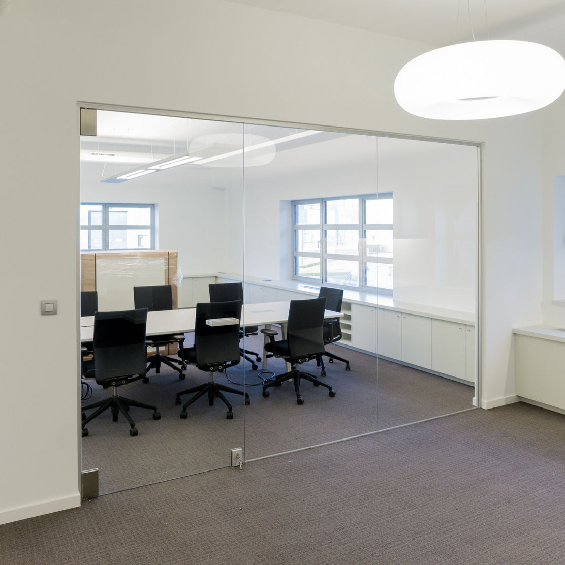 Cloison amovible - ANYWAY DOORS - en verre / de bureau / transparente