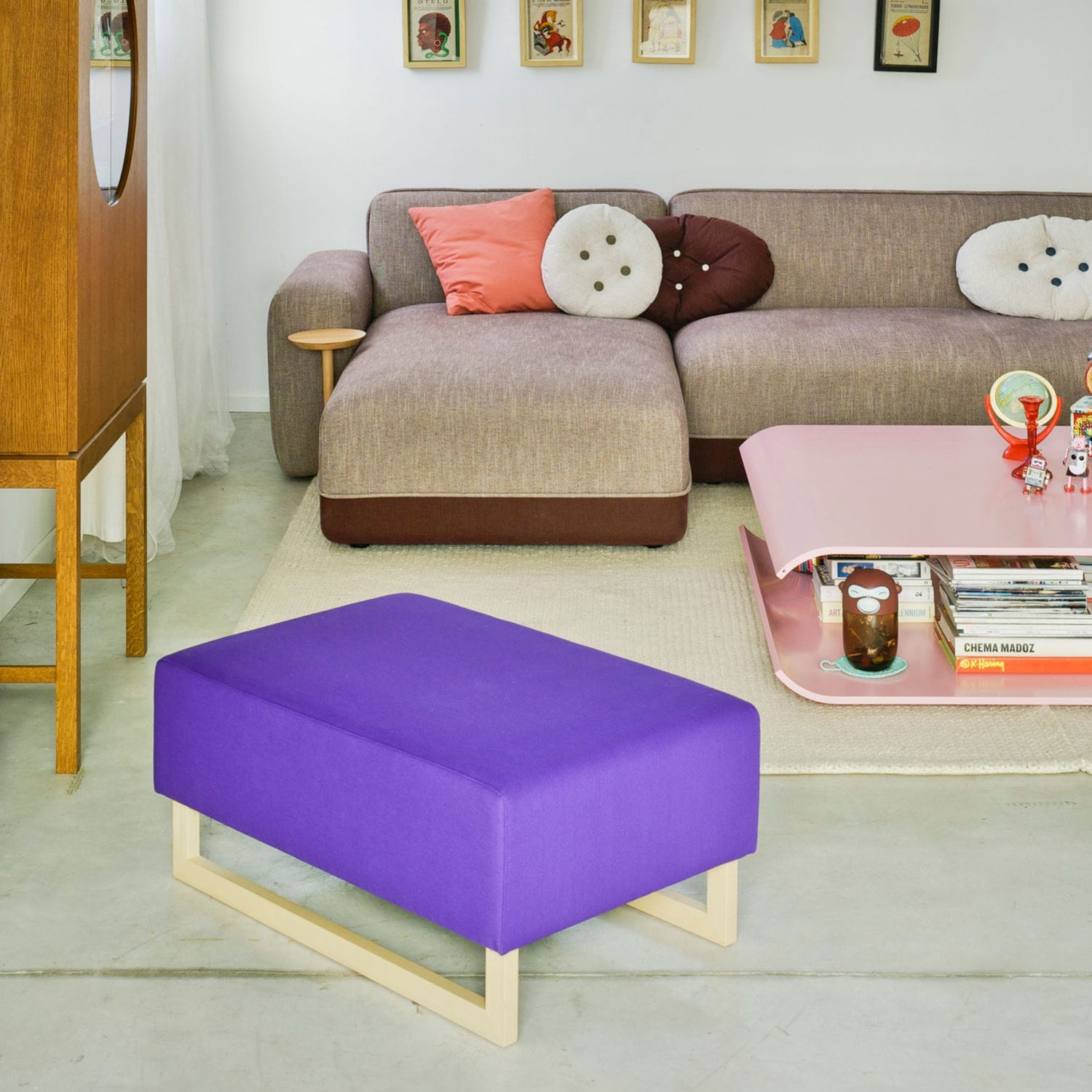 Ottoman contemporain - MOON - SANCAL - en tissu / tapissé / d'intérieur