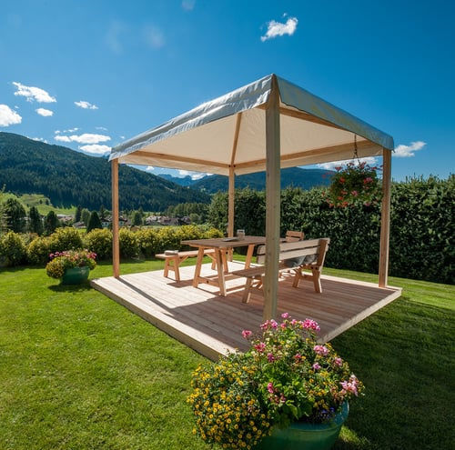 Gazebo en mélèze - Pircher Oberland - toit en toile