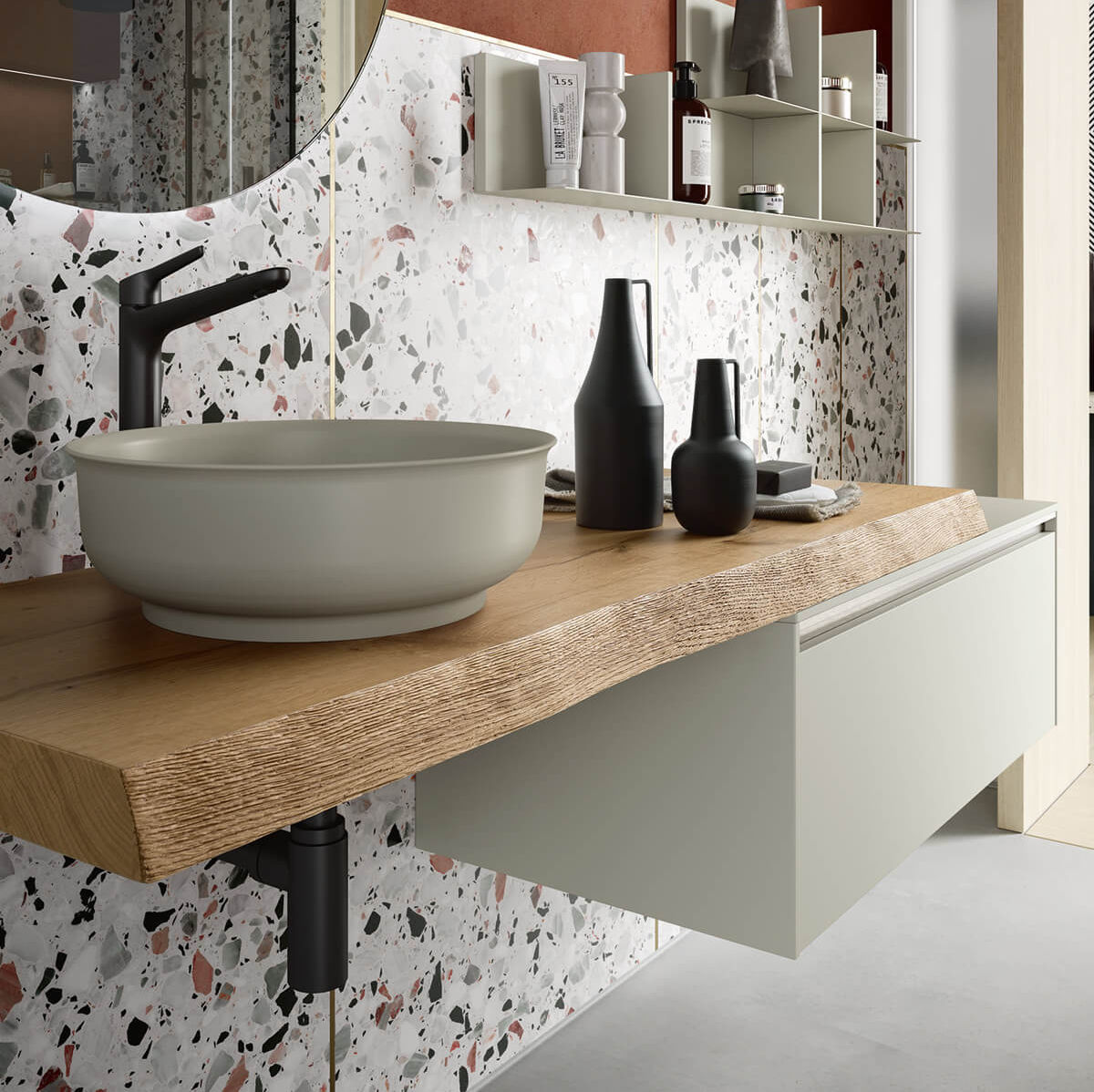 Plan vasque en bois - SW109 - RAB ARREDOBAGNO - en HPL