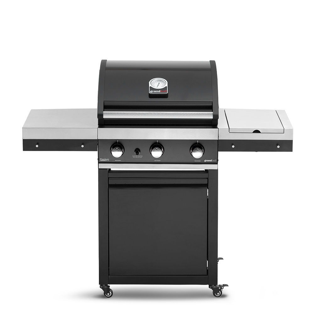 Barbecue à gaz - Premium G3 - GRAND HALL - sur roulettes / en fonte ...