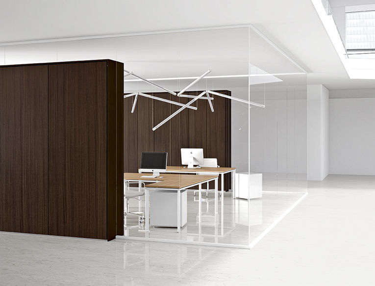 Cloison fixe / en métal / en verre / de bureau - HABITAT 50 - Della Rovere