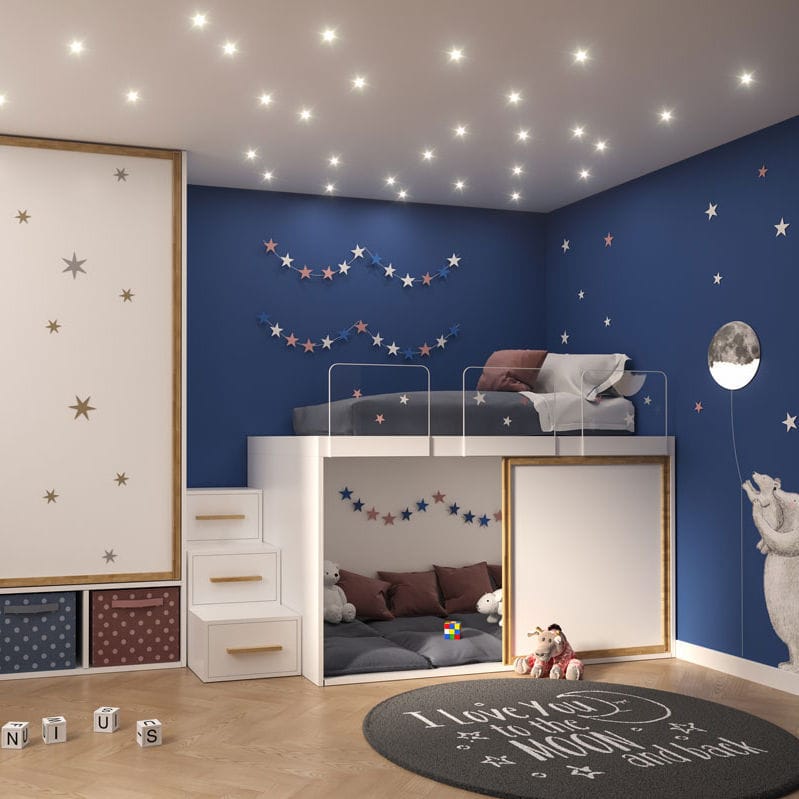 Lit mezzanine - IMPERO YOUNG - Cinius - simple / contemporain / avec base de rangement